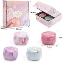 China AROMA HOME 4 pcs Hot Sales Custom Wholesale Luxury Gift Set Metal Aroma Tins Jar Dried Flowers Soy Wax Scented Candles for sale