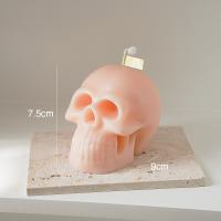 China In Stock Factory Direct Sales Christmas Halloween Pink Black Nude White Scented Skulled Shape Candles For Halloween Gift for sale