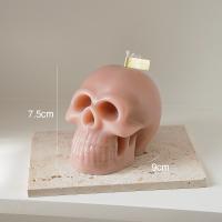 China In Stock Factory Direct Sales Christmas Halloween Pink Black Nude White Scented Skulled Shape Candles For Halloween Gift for sale