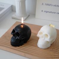 China In Stock Factory Direct Sales Christmas Halloween Pink Black Nude White Scented Skulled Shape Candles For Halloween Gift for sale