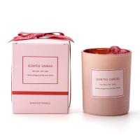 China AROMA HOME Private Label Pink Romantic Aromatherapy Luxury Dried Flower Scented Soy Wax Candles For Events Scene for sale