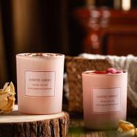 China AROMA HOME Private Label Pink Romantic Aromatherapy Luxury Dried Flower Scented Soy Wax Candles For Events Scene for sale