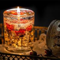 China AROMA HOME Decor Luxury Private Label 20 Designs Scent Fragrance Gel Flower Fruit Soy Wax Jelly Scented Candle in Glass for sale
