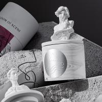 China AROMA Custom Decorative Candles Fragrance Greek Sculpture David Statue Vessels Candles Scented Ceramic Candle Jar With L for sale
