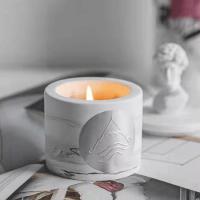 China AROMA Custom Decorative Candles Fragrance Greek Sculpture David Statue Vessels Candles Scented Ceramic Candle Jar With L for sale