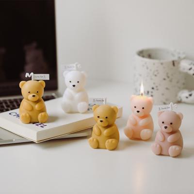 China AROMA HOME Colorful Handmade 3D Bear Shaped Carving Scented Candles For Home Decor Accessories for sale