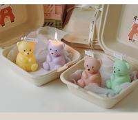 China AROMA HOME Colorful Handmade 3D Bear Shaped Carving Scented Candles For Home Decor Accessories for sale