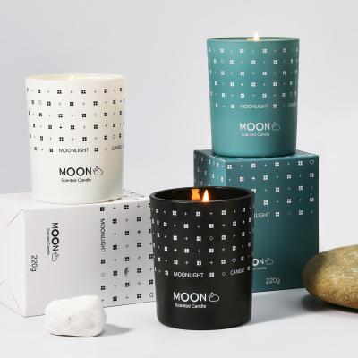 China AROMA HOME Custom Luxury Nordic Wedding Mother Day Moon Fragrance Smokeless Soy Wax Aromatherapy Scented Candle In Glass for sale