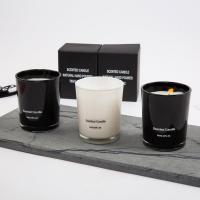 China AROMA HOME Wholesale High Quality Black White Private Label Luxury Scented Glass Candle for sale