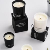 China AROMA HOME Wholesale High Quality Black White Private Label Luxury Scented Glass Candle for sale