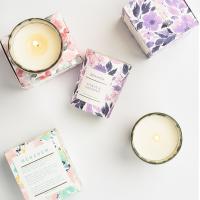 China AROMA HOME Wholesale Luxury Household Gift Set Custom Creative Flower Fragrance Glass Jar Soy Wax Scented Candle for sale