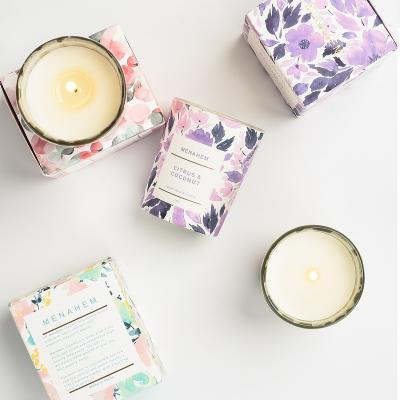 China AROMA HOME Wholesale Luxury Household Gift Set Custom Creative Flower Fragrance Glass Jar Soy Wax Scented Candle for sale