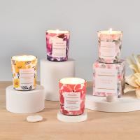 China AROMA HOME Wholesale Luxury Household Gift Set Custom Creative Flower Fragrance Glass Jar Soy Wax Scented Candle for sale