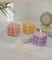 China AROMA HOME INS OEM Rubik's Geometric Cube Aromatherapy soy wax cube bubble candle scented candles for home decoration for sale