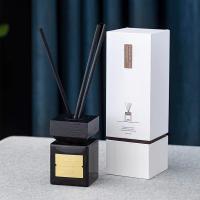 China Customize Air Freshening Home Decor Fragrance Oil Stick Black Glass Reed Diffuser for sale