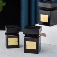 China Customize Air Freshening Home Decor Fragrance Oil Stick Black Glass Reed Diffuser for sale