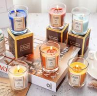 China AROMA HOME Luxury Private Label Custom Aromatherapy Nordic Ins Fragrance Scented Soy Wax Clear Jar Candles With Gift Box for sale