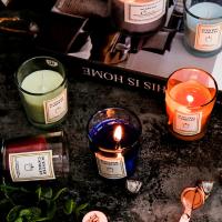 China AROMA HOME Luxury Private Label Custom Aromatherapy Nordic Ins Fragrance Scented Soy Wax Clear Jar Candles With Gift Box for sale