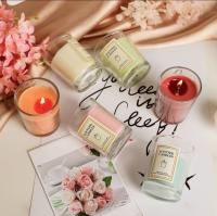 China AROMA HOME Luxury Private Label Custom Aromatherapy Nordic Ins Fragrance Scented Soy Wax Clear Jar Candles With Gift Box for sale