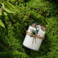 China AROMA HOME Custom Luxury Private Label Gift Box Glass Jar Healing Crystal Spiritual Aromatherapy Scented Soy Candles for sale