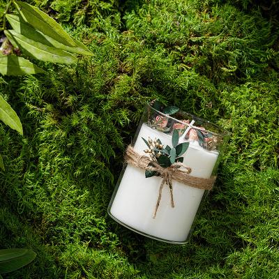 China AROMA HOME Custom Luxury Private Label Gift Box Glass Jar Healing Crystal Spiritual Aromatherapy Scented Soy Candles for sale