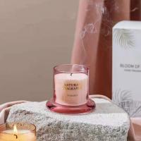 China Stock Label Custom Rose Amber Ebony Fresh Spring Cream Coffee Big Size Wax Scented Candles In Jar With Bell Lid for sale