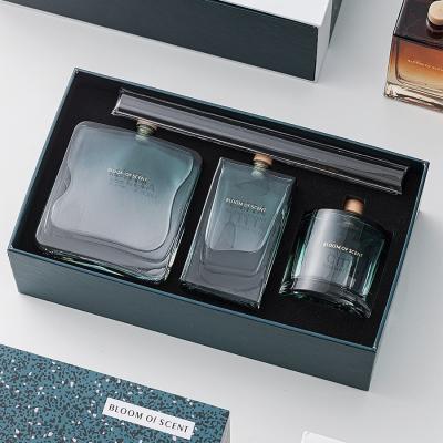 China Home Aromatherapy Essential Oil Reed Diffuser Fragrance Perfume Crystal Glass Bottle for sale
