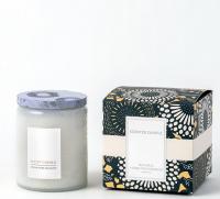 China AROMA HOME Organic Unique Embossed Glass Jar Scented Candles With Gift Box for sale