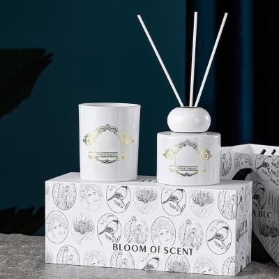 China Air Freshener Black White Bottle Jar Fragrance Oil Scent Candles Reed Diffuser Gift for sale