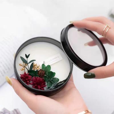 China Soy Wax Melts Private Label Scented Tin Candles With Potpourri For Wedding for sale