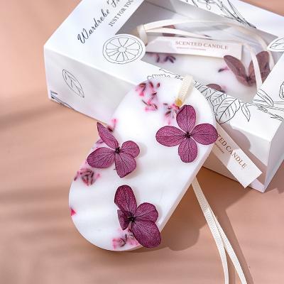China AROMA HOME Wholesale Handmade Dried Flower Car Home Fragrance Scented Soy Wax Tablets Candle for sale