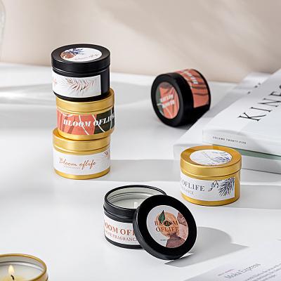 China AROMA HOME Customized Mini Black and Golden Color Gift Set 5 Scents Home Fragrance Scented Soy Wax Candle for sale