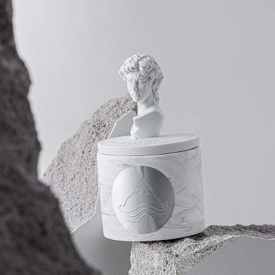 China Spot Version Meditation Gypsum Cup Body With Resin Cup Lid Filled With Wax for sale