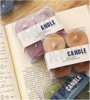 China Cylindrical Cup Flower Tea Wax Scented Candle Gift Set Colorful For Wedding Party for sale