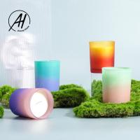 China Custom Gift Essential Oil Gradient Glass Soy Wax Candle Vessel Scented for sale
