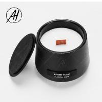 China Black Matte Glass Jar Soy Wax Scented Aroma Home Candles Custom Private Label for sale