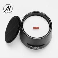 China Black Matte Glass Jar Soy Wax Scented Aroma Home Candles Custom Private Label for sale