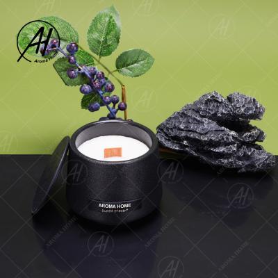 China Black Matte Glass Jar Soy Wax Scented Aroma Home Candles Custom Private Label for sale