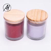China Glass Jar Wooden Lid Home Dor Custom Soy Wax Scented Candles Private Label 8OZ for sale
