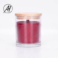 China Glass Jar Wooden Lid Home Dor Custom Soy Wax Scented Candles Private Label 8OZ for sale
