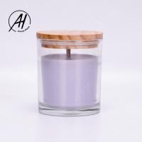 China Glass Jar Wooden Lid Home Dor Custom Soy Wax Scented Candles Private Label 8OZ for sale
