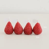 China Red Pink Strawberries Soy Wax Carved Candle Aromatic Home Scented Handmad for sale