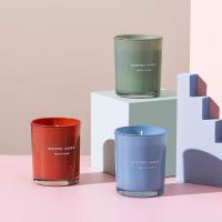 China Aroma Home Custom Screen Printing Spray Color Soy Wax Glass Scented Candle With Box for sale