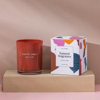 China Aroma Home Custom Screen Printing Spray Color Soy Wax Glass Scented Candle With Box for sale