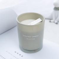 China Aroma Home Custom Screen Printing Spray Color Soy Wax Glass Scented Candle With Box for sale