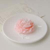 China AROMA HOME Flower Shape Peony Carving Soy Wax Candle Aromatherapy Scented Handmade for sale