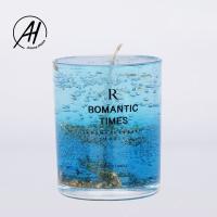 China Wedding Romantic Real Flower Glass Jar Candles Soy Wax Scent Jelly 7OZ 8OZ for sale