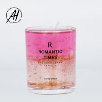 China Wedding Romantic Real Flower Glass Jar Candles Soy Wax Scent Jelly 7OZ 8OZ for sale