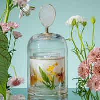 China Aromatherapy Immortal Flower Crystal Cup Healing Soy Wax Scent Candle With Cover for sale