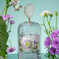 China Aromatherapy Immortal Flower Crystal Cup Healing Soy Wax Scent Candle With Cover for sale
